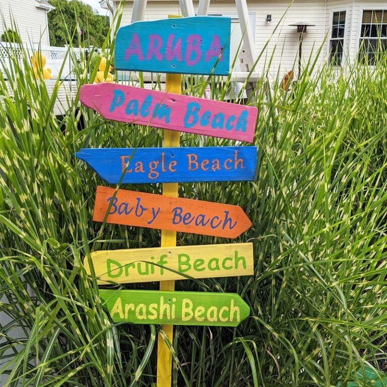 Handcrafted Beach Signs | Directional Arrow Signs Made from Reclaimed Wood