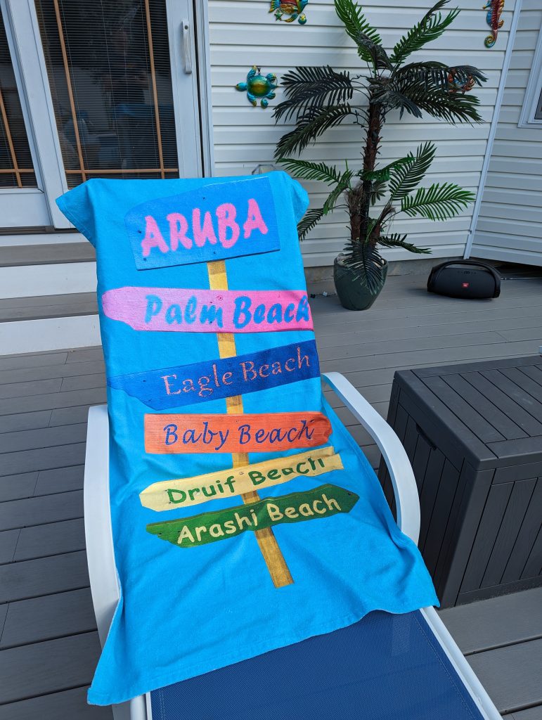 Aruba Beach Towel | Tropical Decor Inspired by Handmade Art